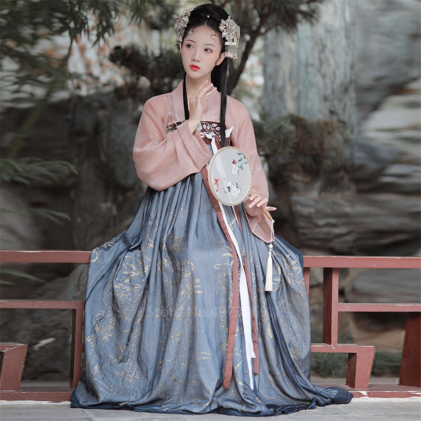 Adult Girls Hanfu Dress Chinese Folk Dance Costume... – Grandado