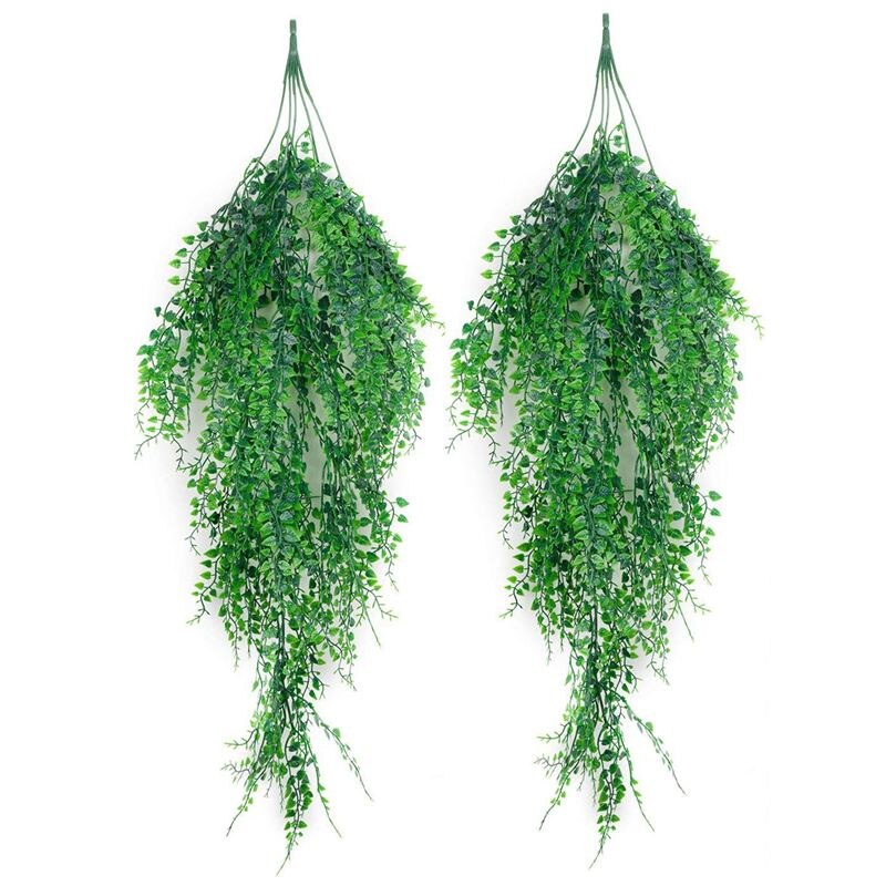 Artificial Hanging Plants 2PCS Artificial Green Iv... – Grandado