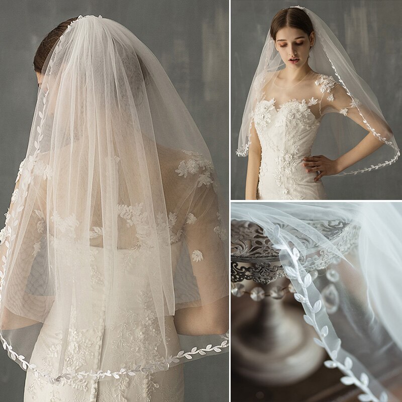 Kurze 1 T Braut Hochzeit Schleier mit Kamm Weiß Tü... – Grandado