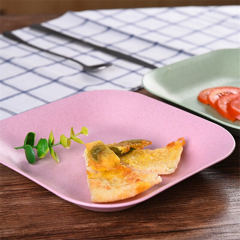 Continental Retro Wheat Straw Dishes Plate Green S... – Grandado