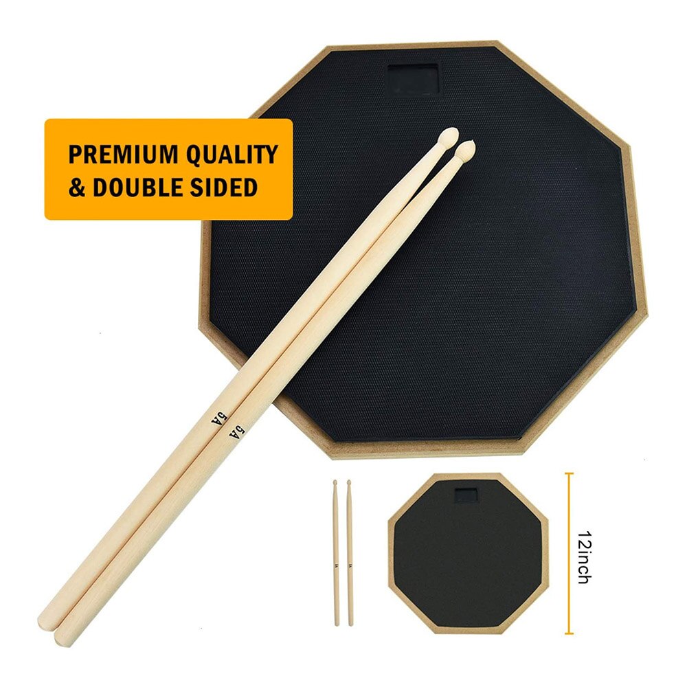 12 Inch Drum Wooden Practice Pad Soft Rubber Mute ... – Vicedeal