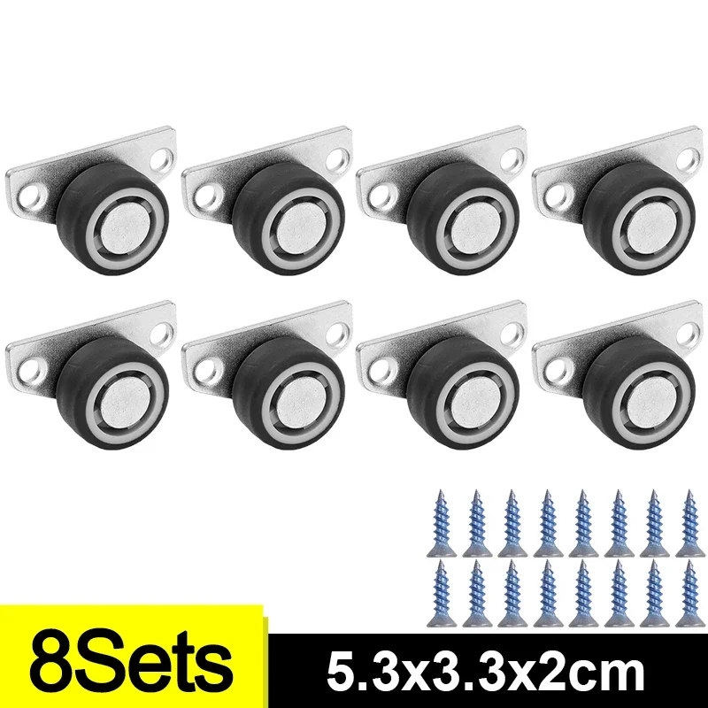 12-1pcs Side Mount Caster Wheels Mini Silent Rubbe... – Grandado