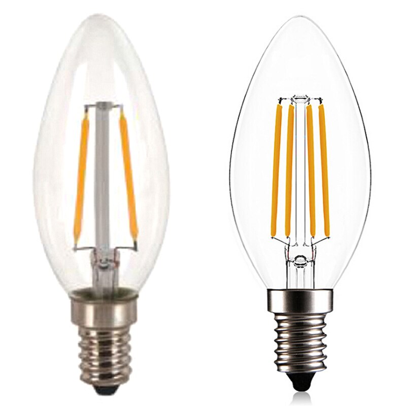 LED Filament Candle Light Bulb E14 220V 2W 4W Edis... – Grandado