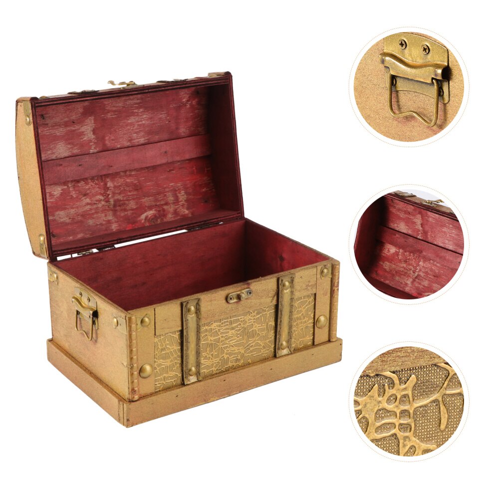 Retro Wooden Pirate Treasure Chest Box Jewelry Sto... – Grandado