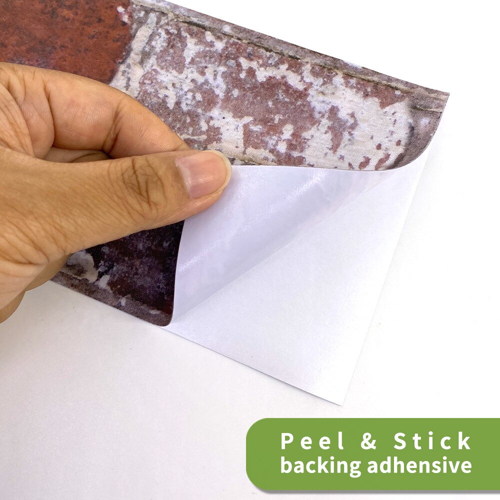 9Pcs/Pack 20x10cm Old Effect Red Bricks PVC Self-a... – Grandado