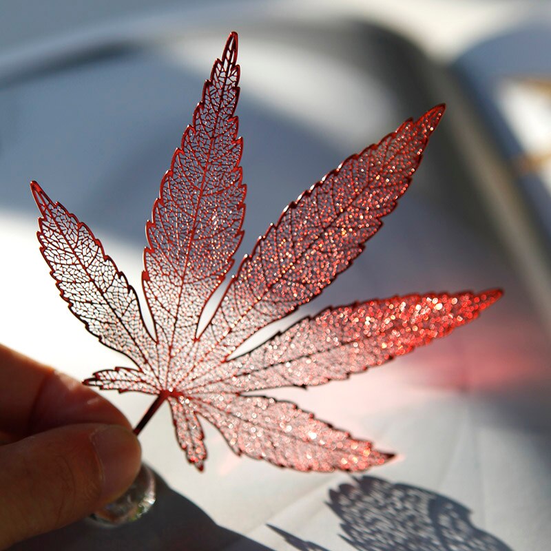Chinese Style Metal Hollow Cmaple Leaf Bookmarks w... – Grandado