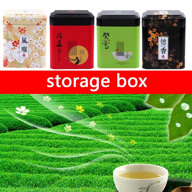Japanese-Style Tea Tinplate Can Square Small Seale... – Vicedeal
