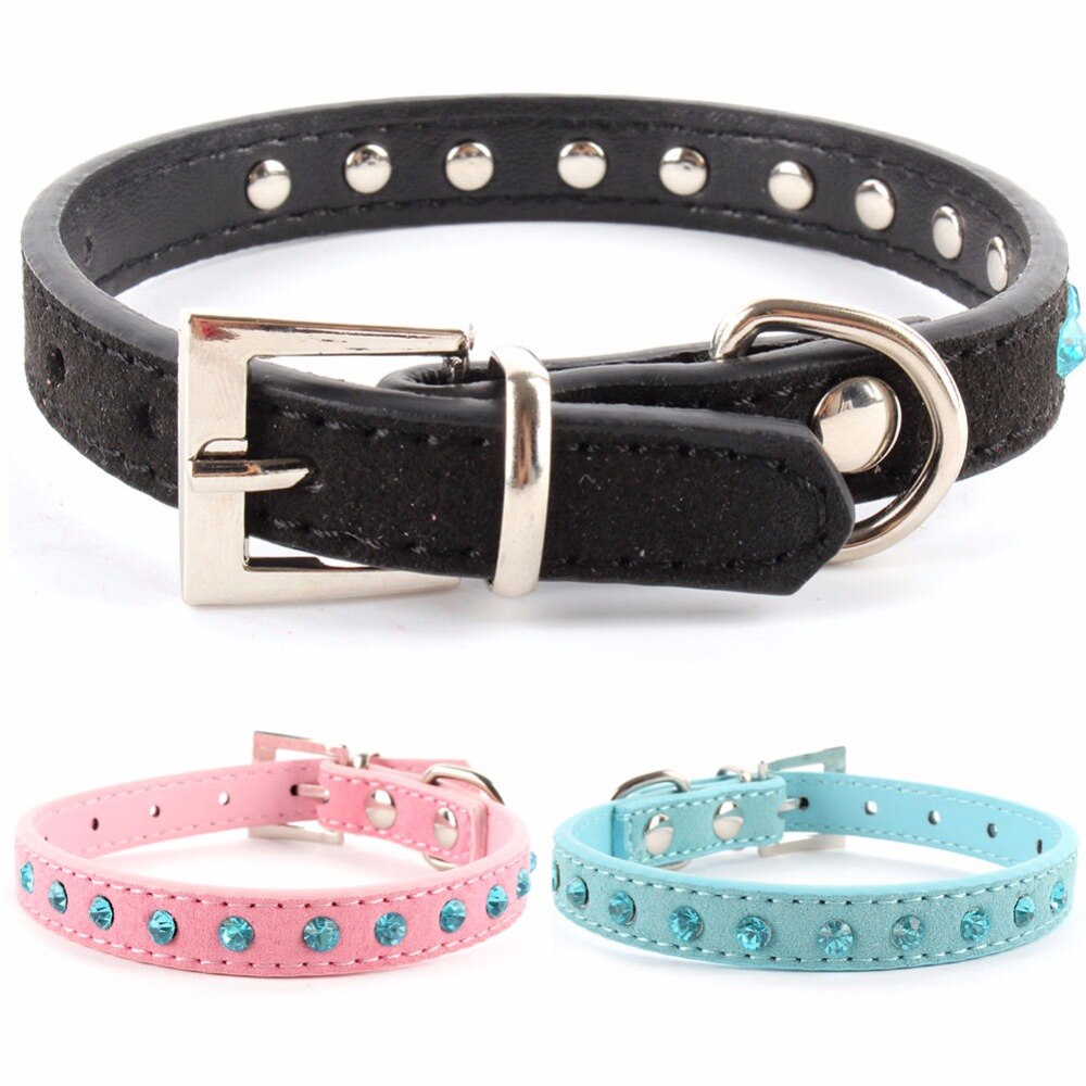 1pcs Dog Collar Small Pet Dog Velvet PU Leather Co... – Grandado