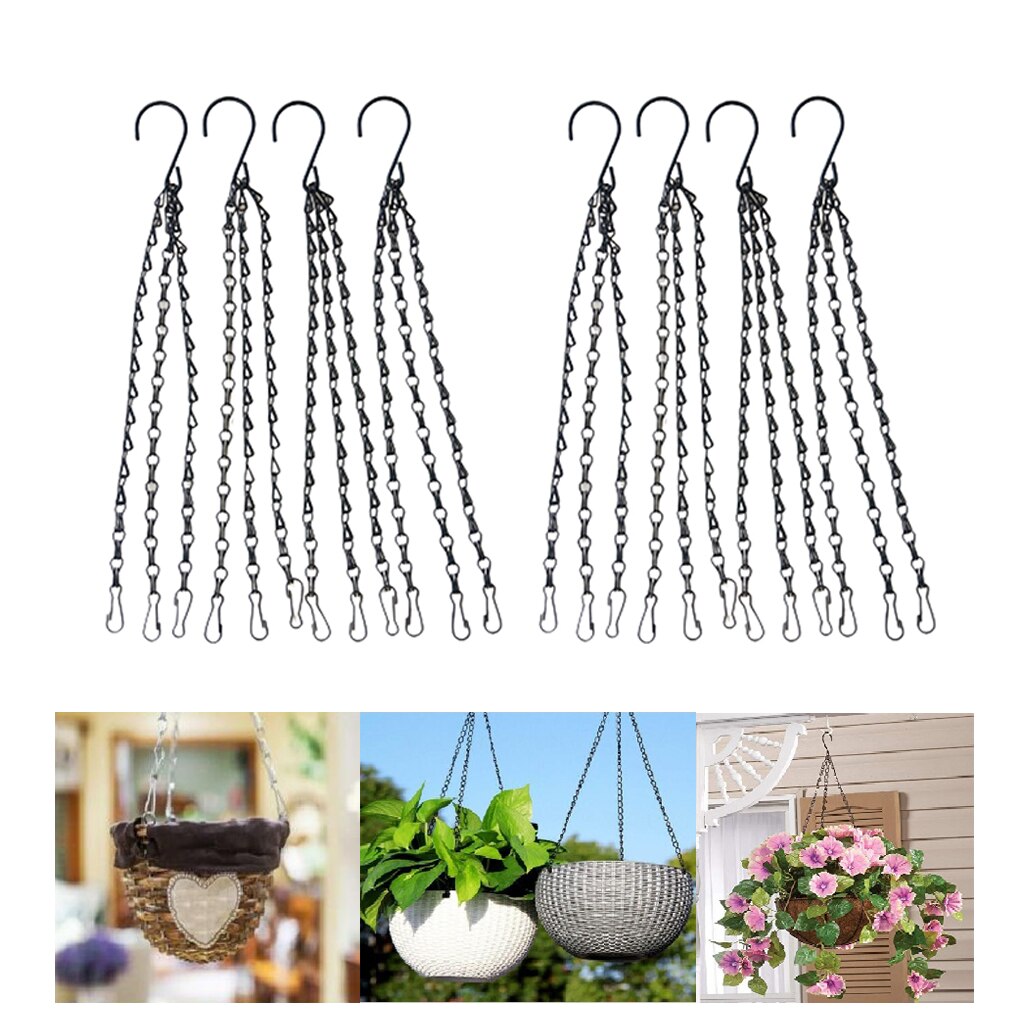8 Pieces Flower Pot Planter Hanging Chains Hanger ... – Grandado