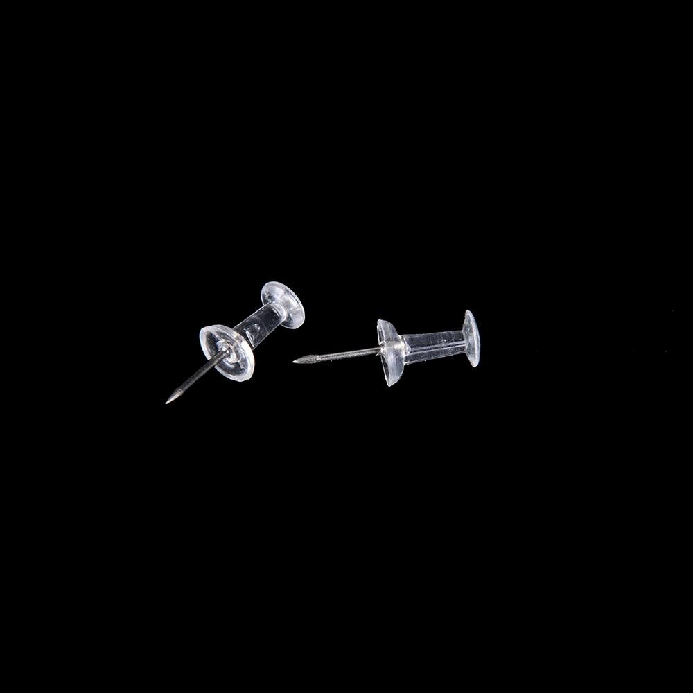 40pc Transparent Clear-Coloured Push Drawing Pins ... – Vicedeal