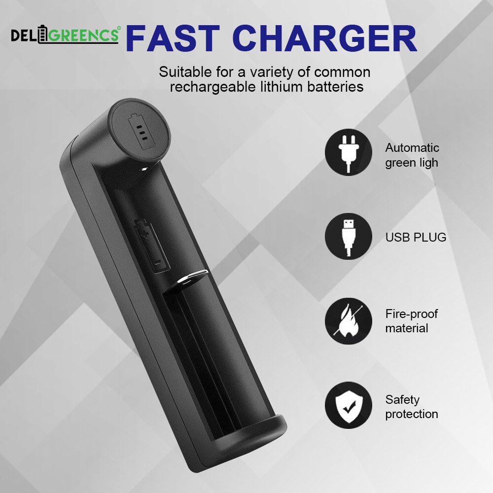 Battery Charger Smart Charging 1 Slot USB 18650 26... – Grandado