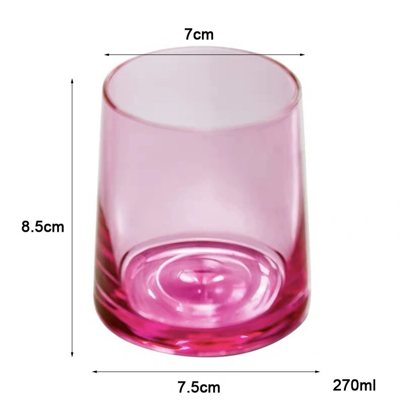 Ins Pink Clear Glass Cup Fantasy Crystal Glasses J... – Vicedeal