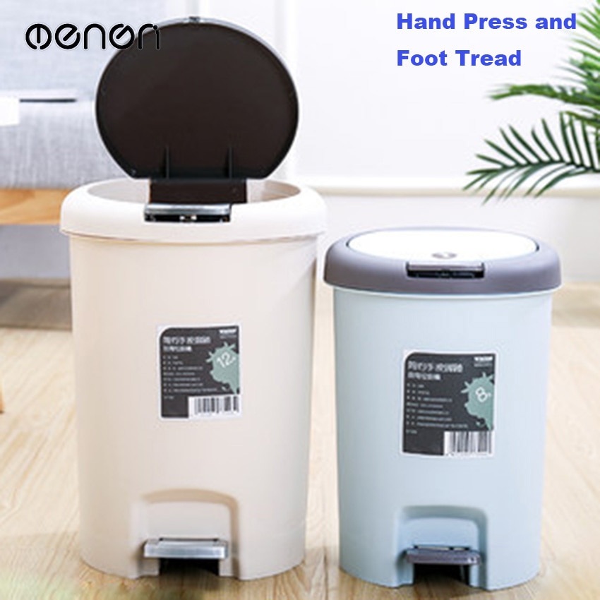 MENEN Rising Pedal Type Plastic Trash Bin with Odo... – Vicedeal