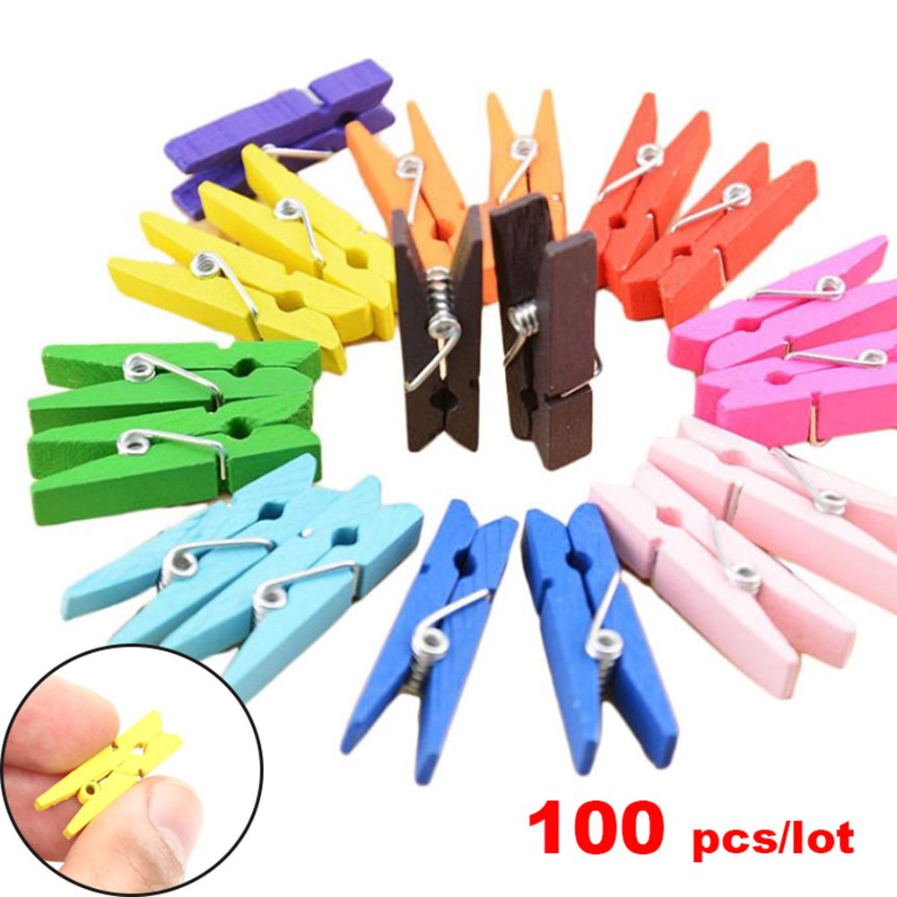 100PCS Candy Color Mini Wooden Clips Multipurpose ... – Vicedeal