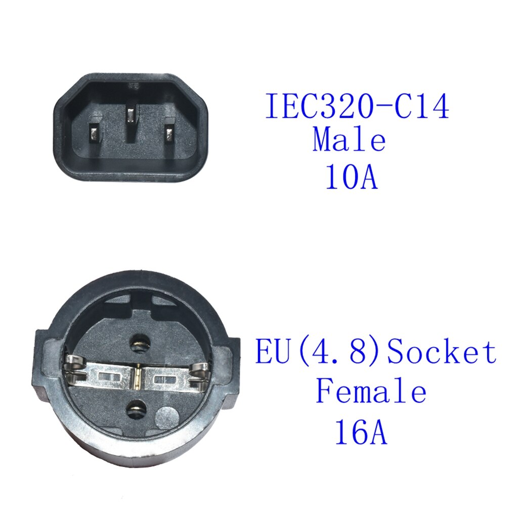 IEC 320 C14 Male to Europe Schuko Female Socket Sh... – Vicedeal