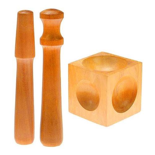 Wooden Square Dapping Block & Punch Kit Doming... – Grandado