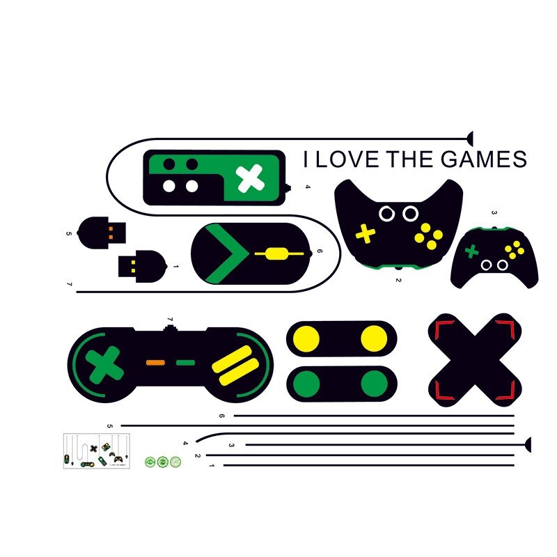 Game Room Game Console Handle Wall Sticker Interne... – Vicedeal