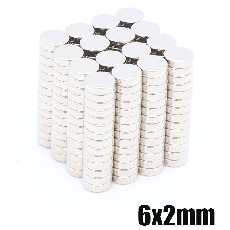200 st neodymmagnetskiva 6 x 2 mm n35 permanenta n... – Vicedeal