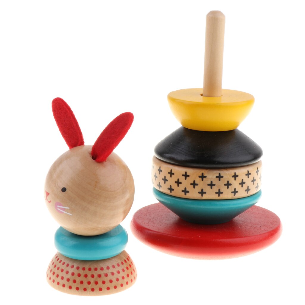 Wooden Ring Rainbow Stacker Classic Developmental ... – Grandado