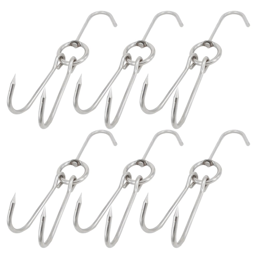 6pcs Meat Hooks Stainless Steel Double Meat Hooks ... – Vicedeal