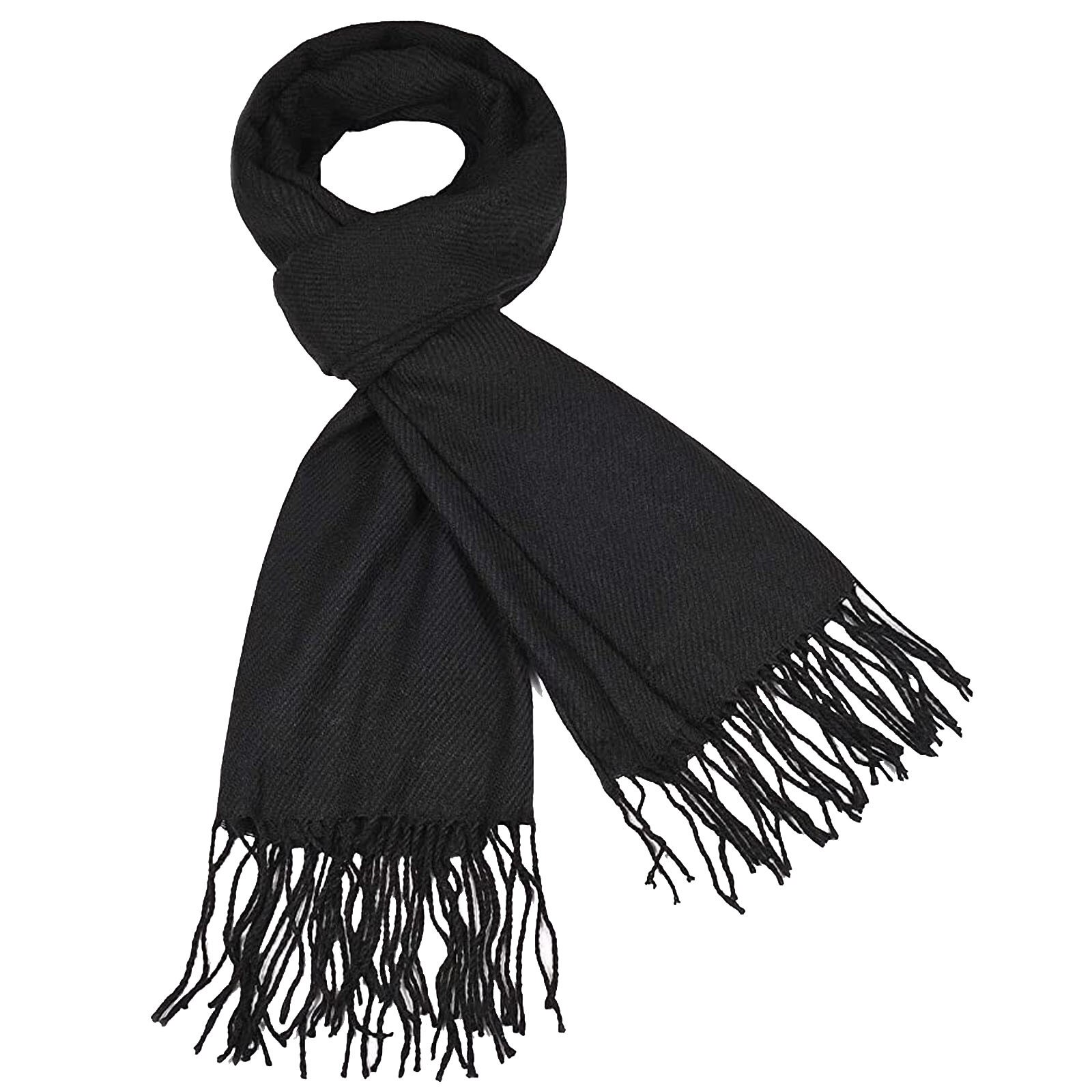 Ladies Solid Color Imitation Cashmere Shawl Long T... – Grandado