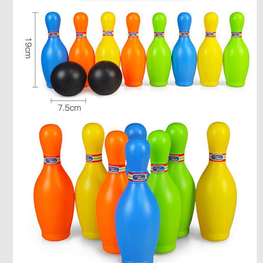 Kids Bowling Ball Set Of Colorful 8 Pins And 2 Bal... – Grandado