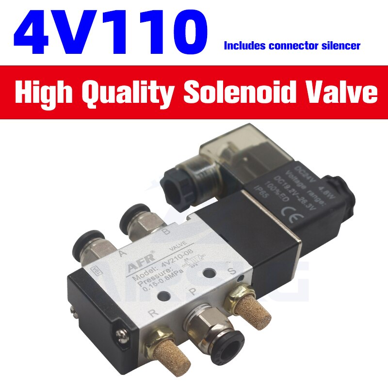 12V 24V 110V 220V 4V110-06 air valve Single Coil 2... – Grandado