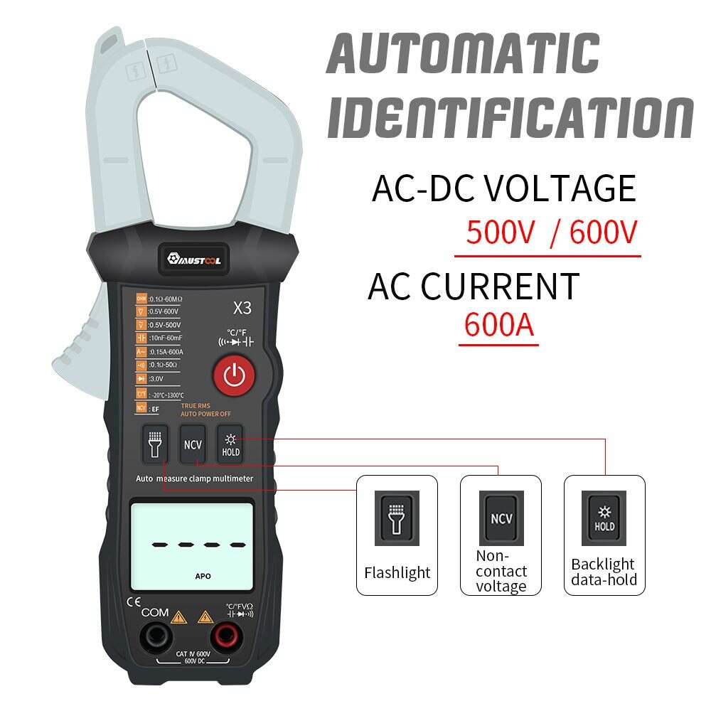 MUSTOOL X3 Fully Intelligent True RMS Clamp Meter ... – Vicedeal
