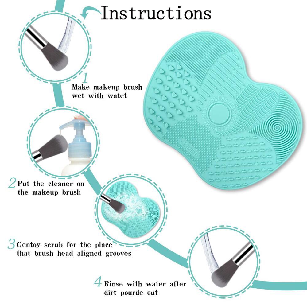 Silicone Make Brush Cleaner Pad Make Up Wassen Bor... – Grandado
