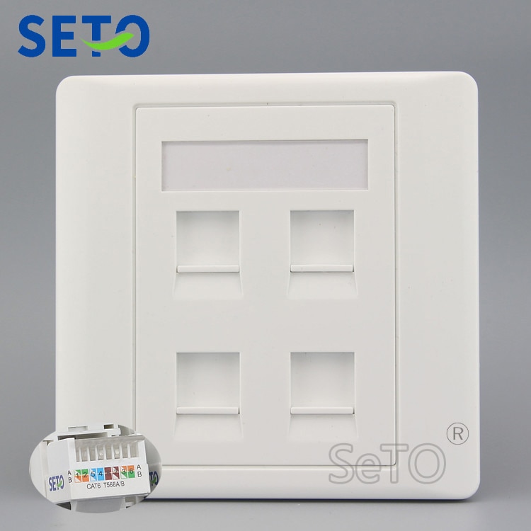 SeTo 86 Type Four Ports Network Lan RJ45 Cat6 Wall... – Grandado