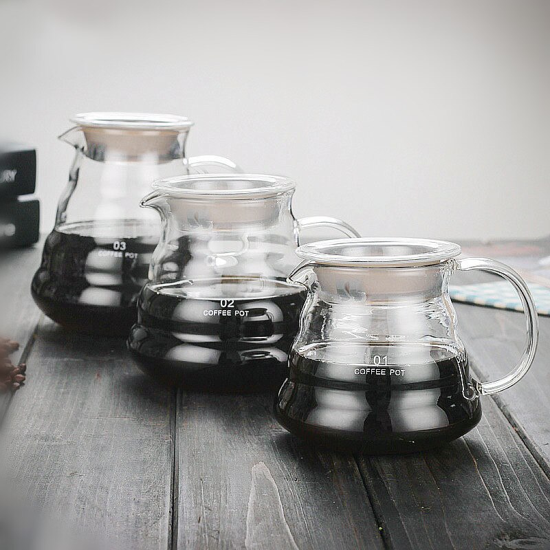 glass cloud pot hand brew coffee pot set drip coff... – Vicedeal