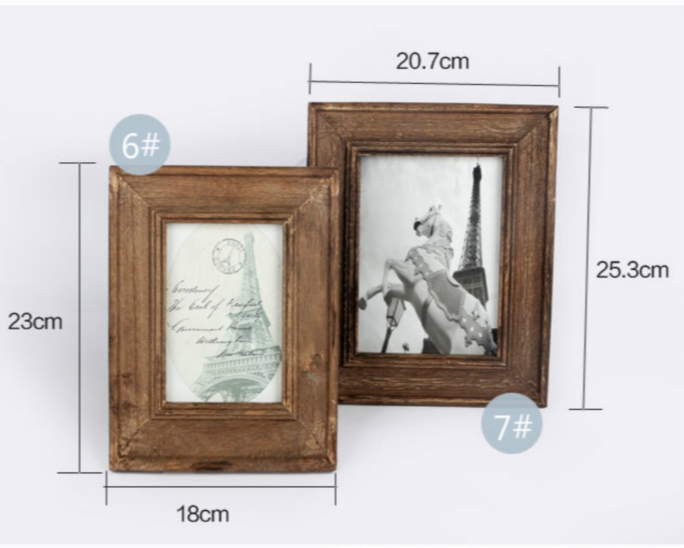 Simple 6 inch 7 inch solid wood photo frame set wo... – Grandado