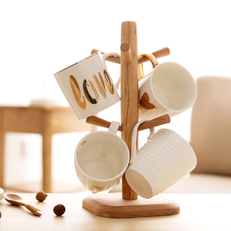 Wood Cup Rack Household Cup Leaching Rack Cup Orga... – Grandado