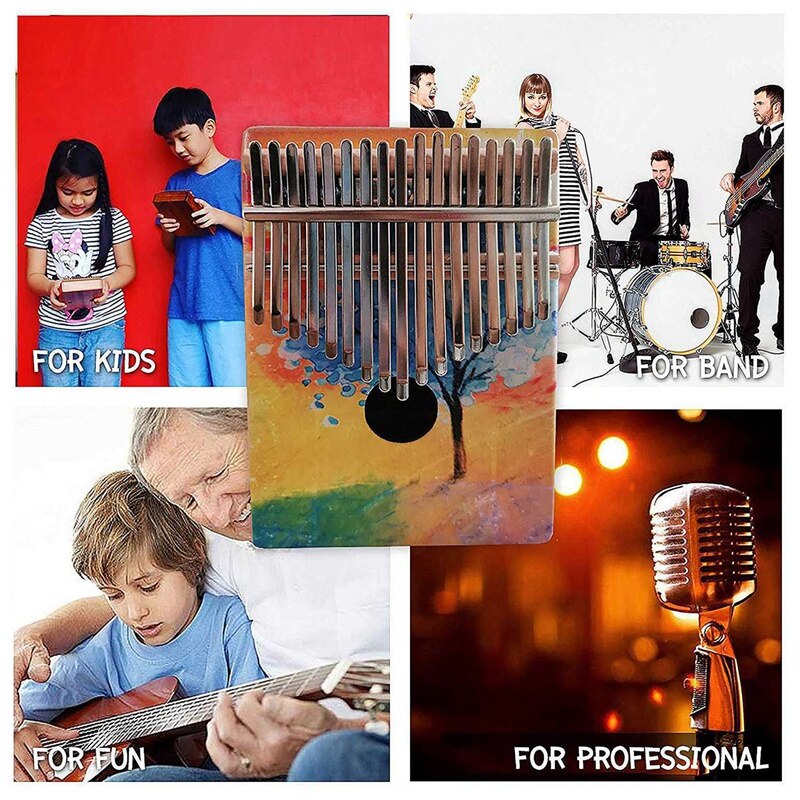 Kalimba 17 tangenter tumpiano med studieinstruktio... – Vicedeal