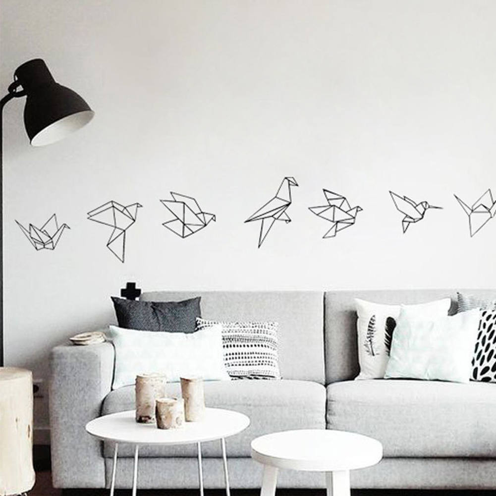 Geometric Origami Birds Wall Decals Nursery Art De... – Vicedeal