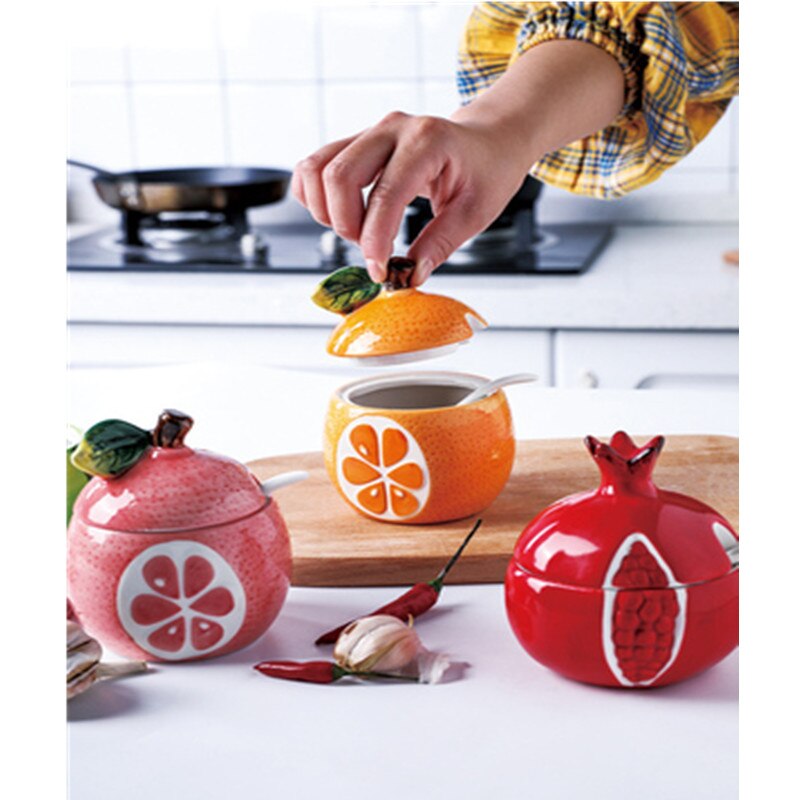 home fruit embossed ceramic seasoning jar watermel... – Vicedeal