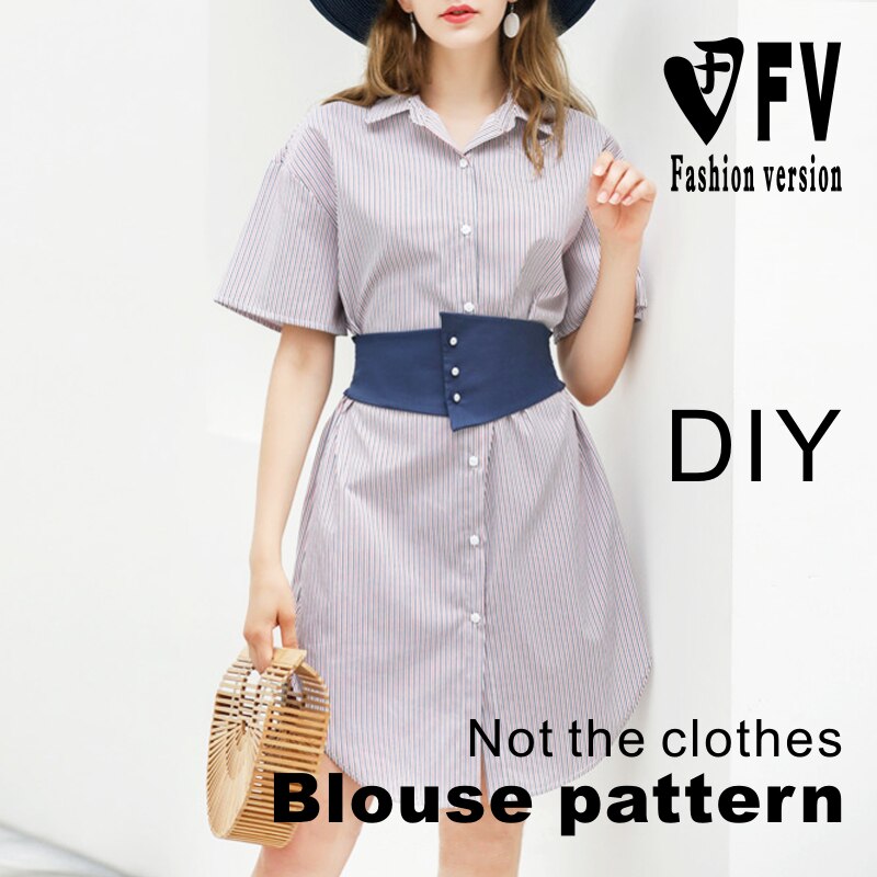 style women's short-sleeved striped girdle shirt p... – Grandado