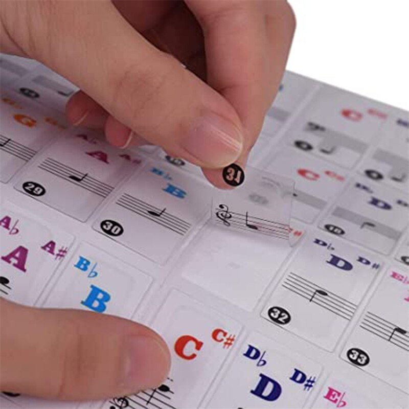 Transparent Music Decals Notes Piano Keyboard Stic... – Grandado