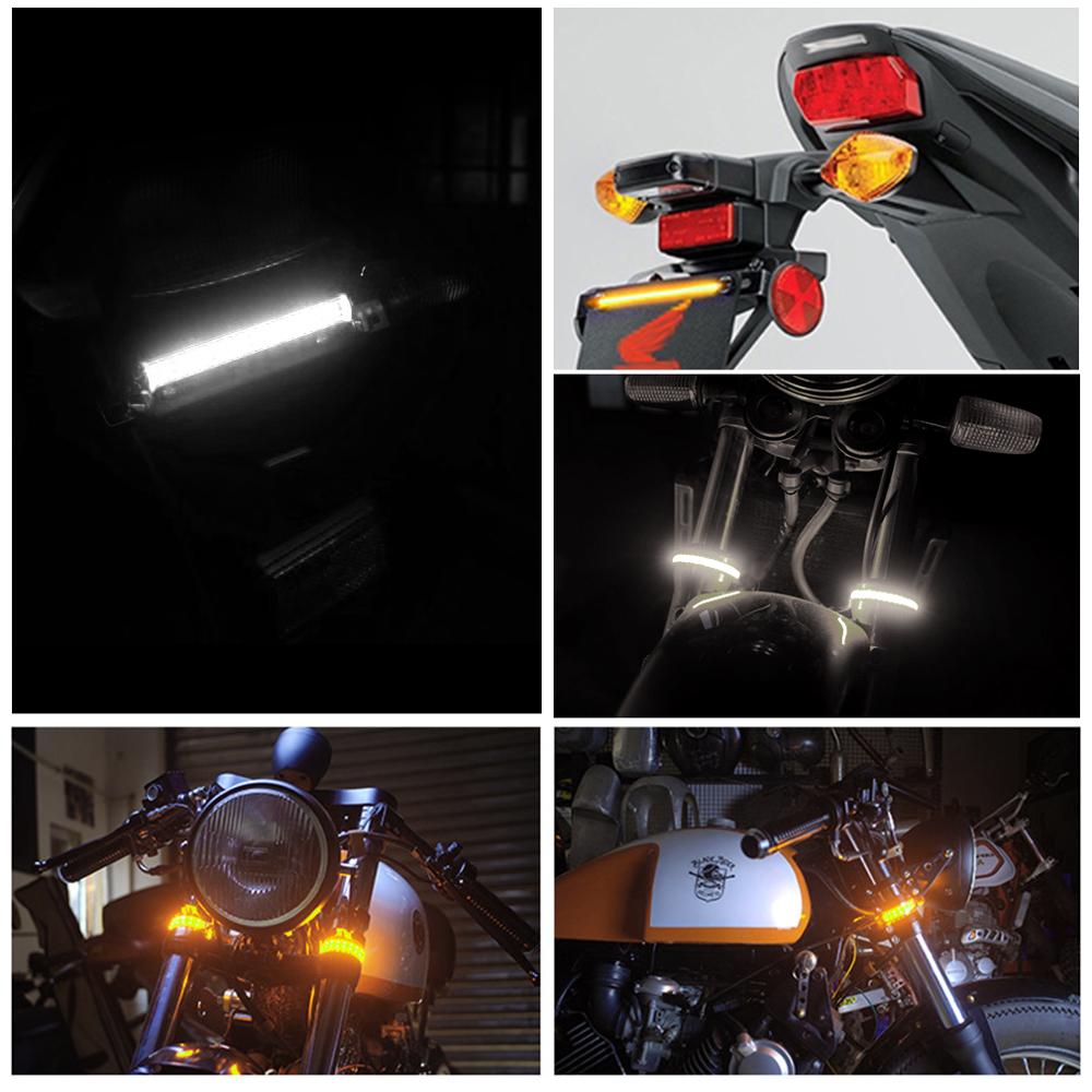 LED Motorcycle Turn Signal Light DRL Amber White M... – Vicedeal