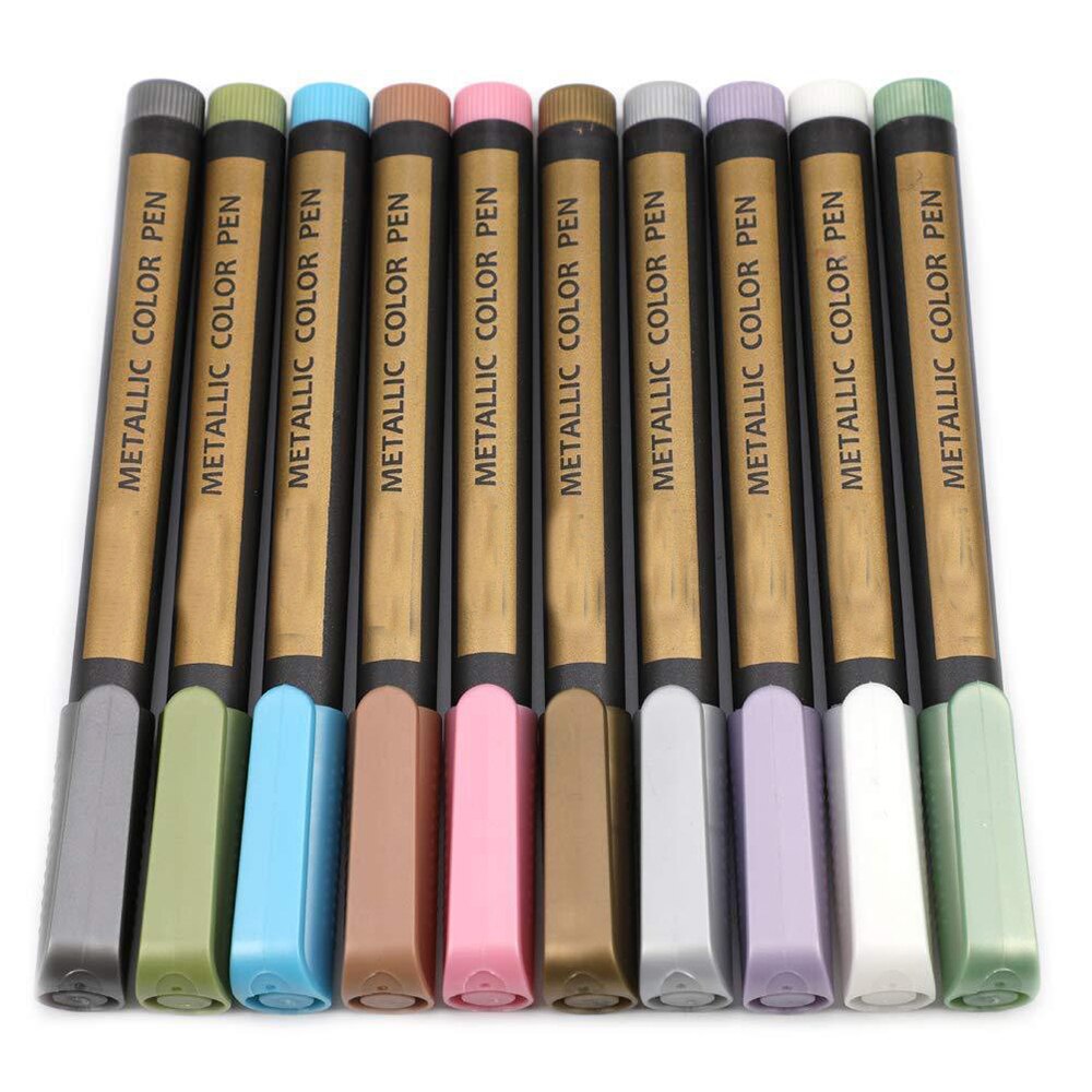 10 Pcs/Box Drawing Painting Marker Pens Metallic C... – Grandado