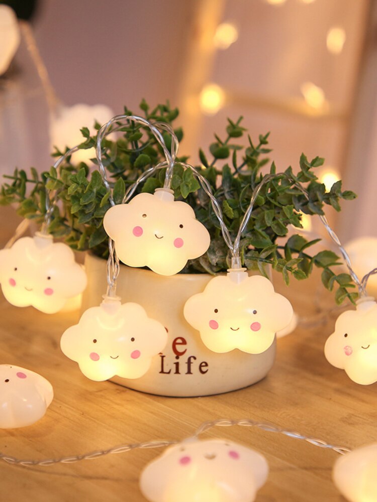 LED Star Light String Moon Lamp Cloud Garland Curt... – Grandado