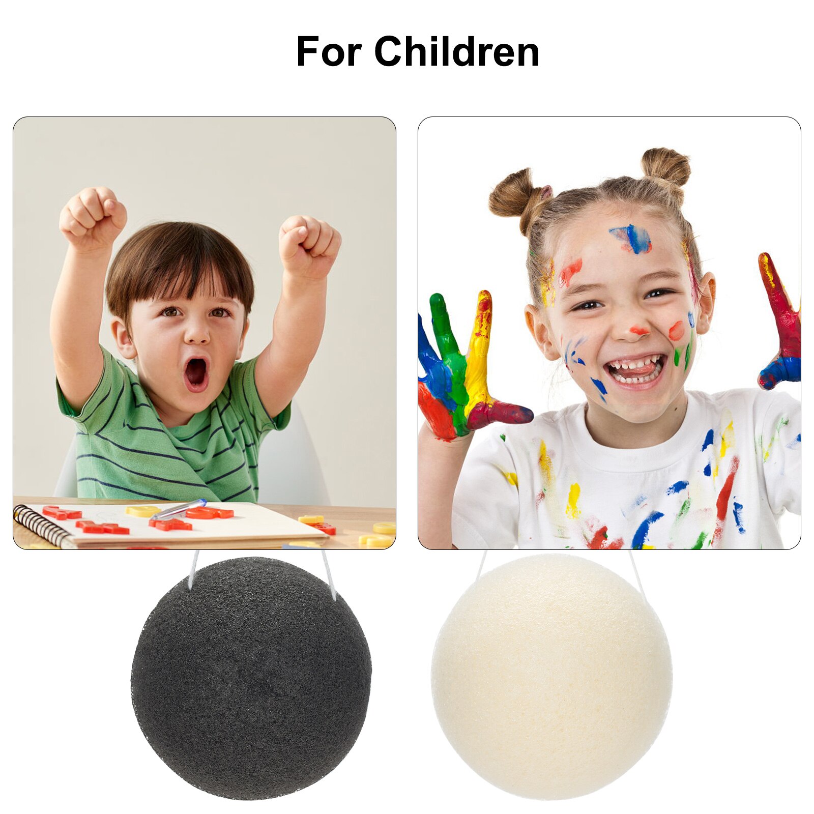 2 Stks/set Halfrond Natuurlijke Konjac Spons Gezic... – Grandado