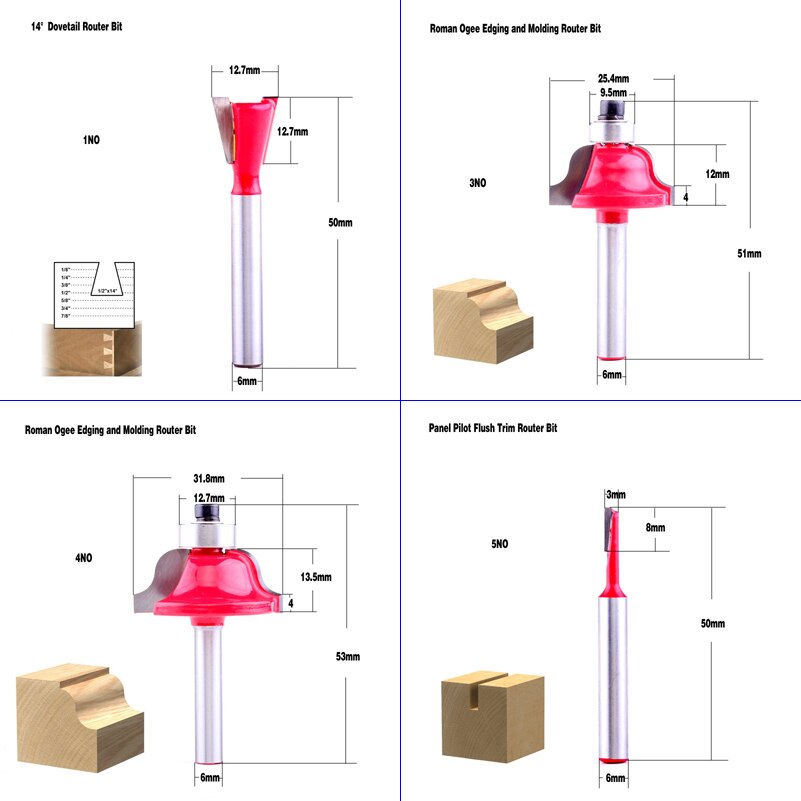 1pc 6mm Shank CNC wood router bit Straight end mil... – Grandado