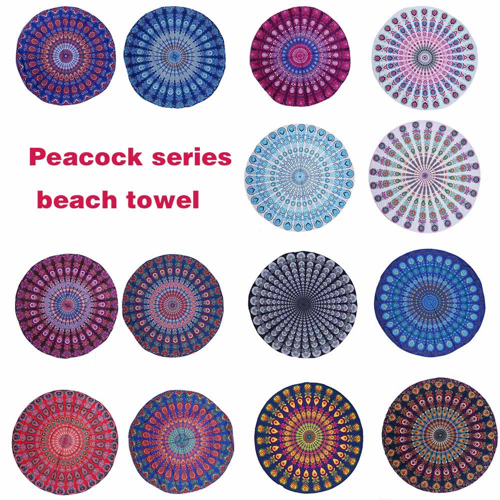 Polyester Round Beach Bath Towel Sandy Swimming Pl... – Grandado