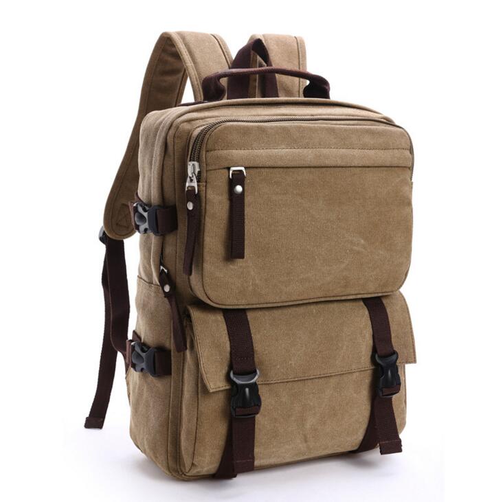 070417 men canvas backpack student school bag – Vicedeal
