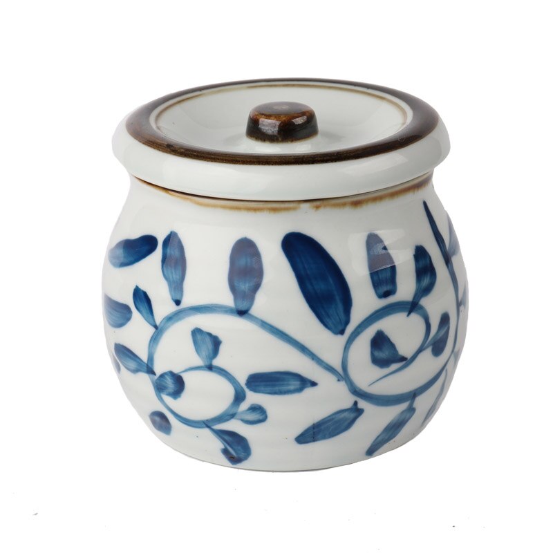 Japanese Style Hand Painted pot with lid and hole ... – Grandado