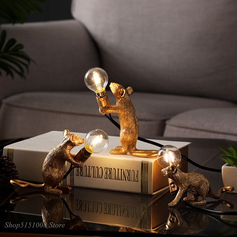 Modern Mini Resin Mouse LED Table Lamps for Living... – Grandado
