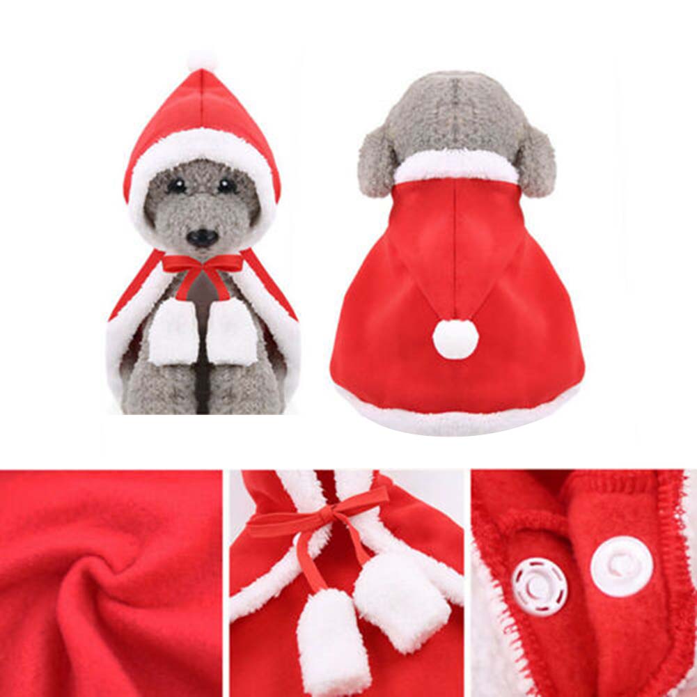 Veilig Hond Kat Kerst Santa Hoed Mantel Cape Puppy – Grandado