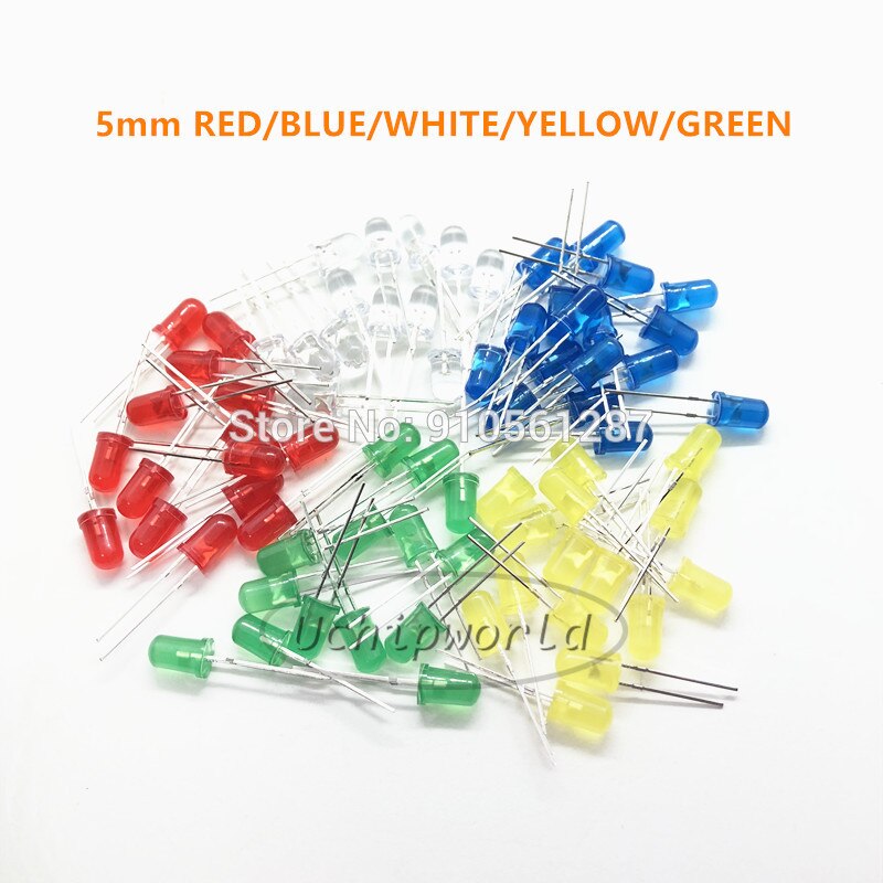 100 Stks/partij 3Mm 5Mm Dip Rood Groen Blauw Wit G... – Vicedeal