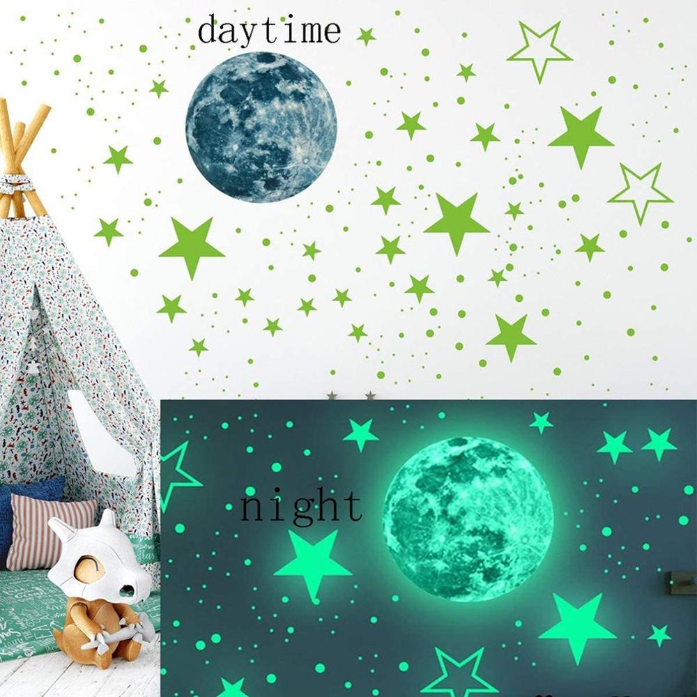 Luminous Moon Self-Luminous Starry Sky Wall Sticke... – Grandado